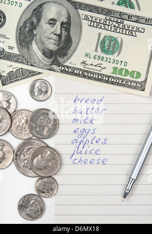 Handwritten grocery shopping list Stock Photo - Alamy