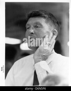 This image shows astronaut Wally Schirra with the Sigma 7 spacecraft ...