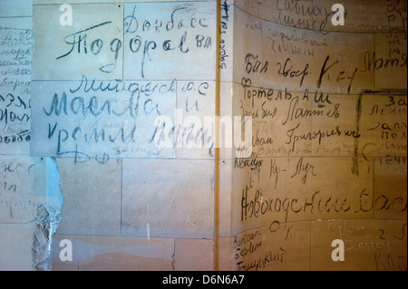 Graffiti of Soviet soldiers in the Reichstag, Berlin, Germany Stock ...