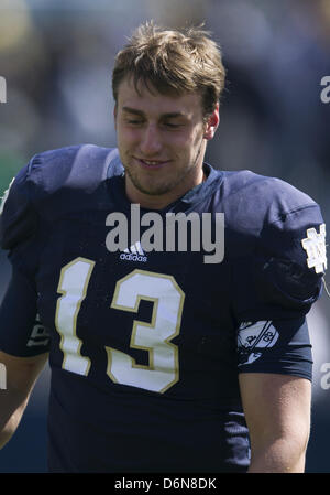 Notre Dame linebacker Danny Spond during the first half of an NCAA ...