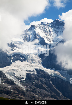 Wood hut with Mount Eiger in the background First Grindelwald Stock ...