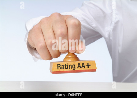 Stamp - Rating AA+ Stock Photo - Alamy