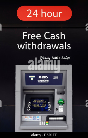 24 hour ATM machine, cash zone, in several languages, Vilajoyosa ...