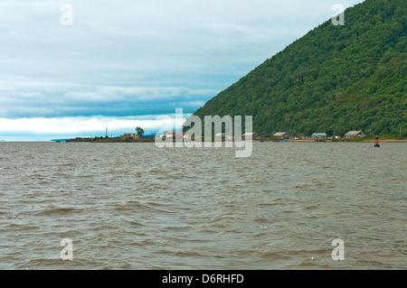 Fisherman's village at mouth of Amur river, far East Russia Stock Photo ...
