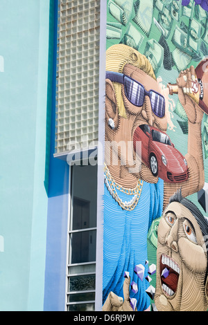 South Beach mural Stock Photo - Alamy