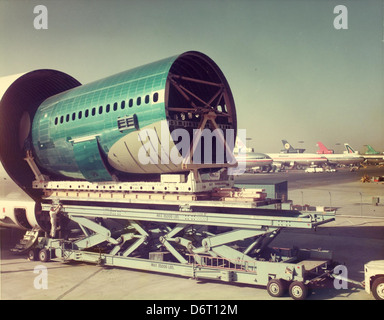 This image shows the assembly of the DC-10 fuselage at Convair/General ...