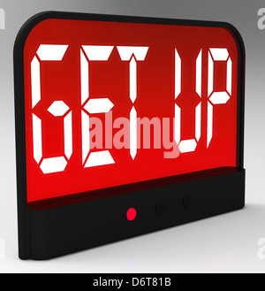 Get Up Clock Message Meaning Wake Up And Rise Stock Photo - Alamy