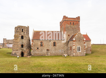 England, Kent, Dover, Dover Castle, St Mary-in-Castro Church, Stained ...