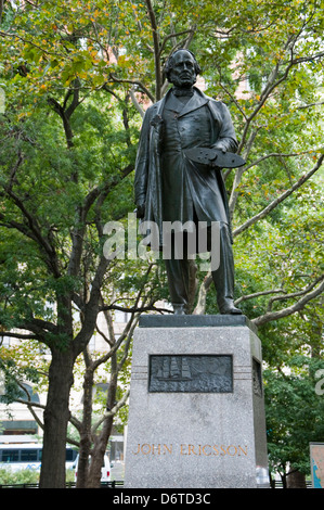 John Ericsson statue Battery Park, New York City Stock Photo - Alamy