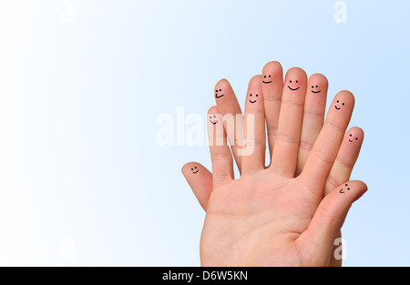 group of happy finger smileys Stock Photo - Alamy