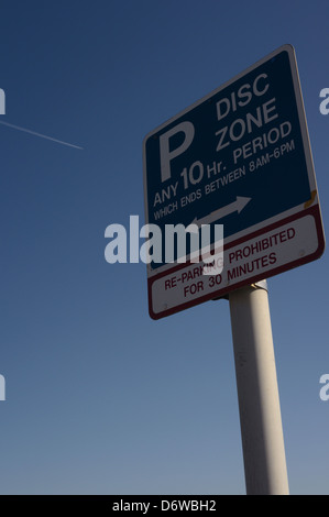 Disc Zone parking disc Stock Photo - Alamy