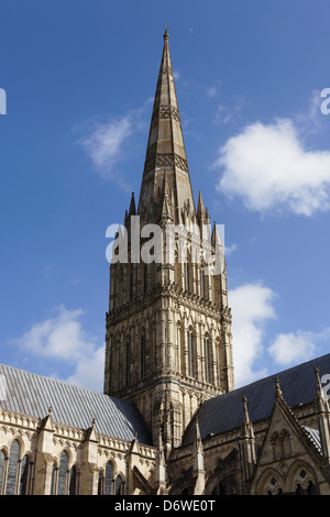 The tower of Salisbury Cathedral, the tallest in England, Great Britain ...