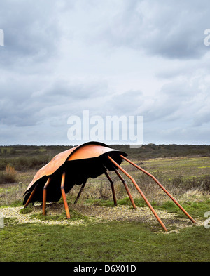 The metal sculpture 'Cockroach' in Wat Tyler Country Park in Essex in ...