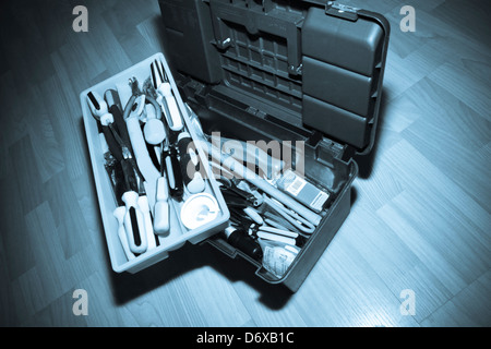 Domestic DIY tool box with common household tools Stock Photo - Alamy