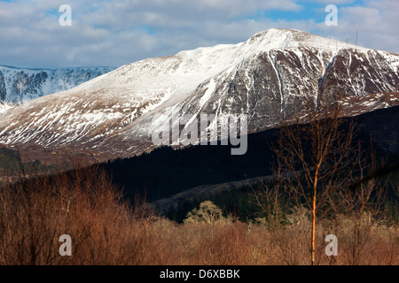 A view over Achnashellach Forest in Glen Carron towards Glencarron and ...