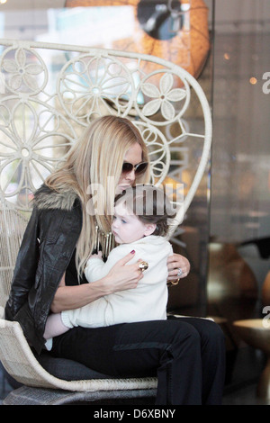 Rachel Zoe and her son Skyler take a break while shopping for furniture ...