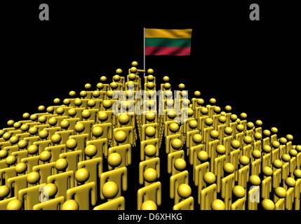 Pyramid of abstract people with Lithuania flag illustration Stock Photo ...