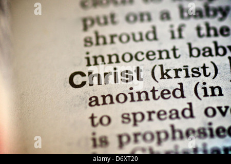 Definition of word Christ in dictionary Stock Photo - Alamy