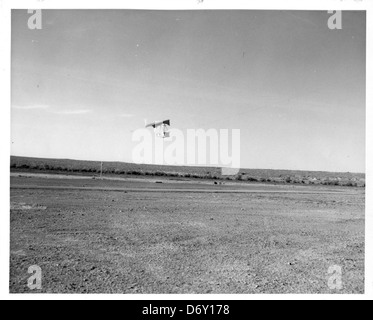 This image shows the Flex Wing aircraft during a pallet tow take-off ...