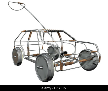 A traditional south african handmade wire toy car made out of metal and ...