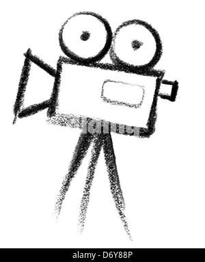 crayon-sketched illustration of a camera Stock Photo - Alamy