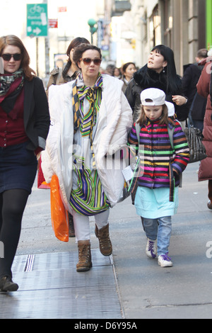Icelandic singer Bjork and her daughter Isadora are seen walking in ...