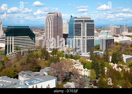 Aerial of the Downtown Skyline of Sacramento, California Stock Photo ...