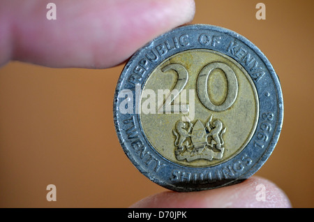 A Kenyan Twenty (20) Shilling coin Stock Photo - Alamy