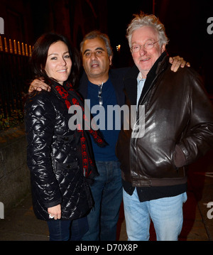 Barry Navidi, Hugh Hudson leave Chapter One restaurant. Dublin, Ireland ...