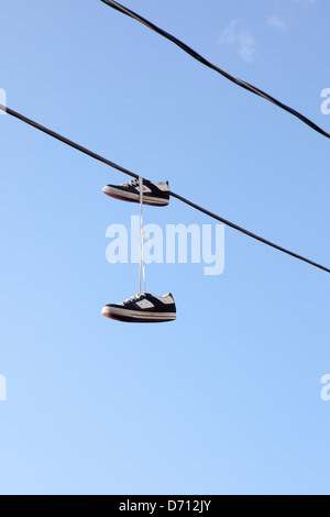 String hung on a wire Stock Photo - Alamy