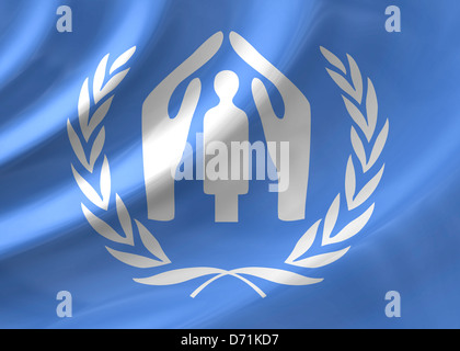 UNHCR / UN Refugee Agency logo symbol icon flag Stock Photo - Alamy