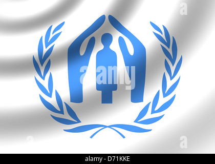 UNHCR / UN Refugee Agency logo symbol icon flag Stock Photo - Alamy