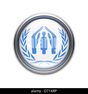 UNHCR / UN Refugee Agency logo symbol icon flag Stock Photo - Alamy
