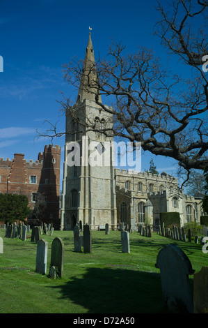 St Marys church and Buckden Towers, Buckden village, Cambridgeshire ...