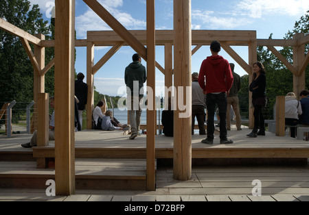 Kassel, Germany, scaffold installation at documenta in Karlsaue Stock ...