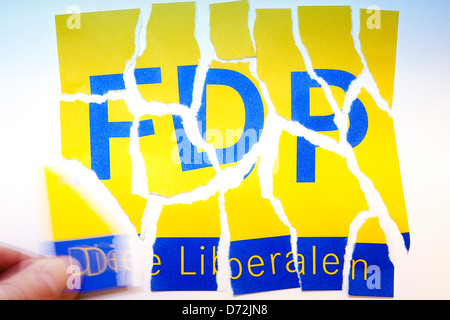 Logo of the Free Democratic Party of Germany FDP Stock Photo: 43239612 ...