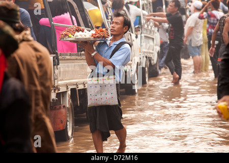 Food vendors were popular during the Thingyan Water Festival, the ...