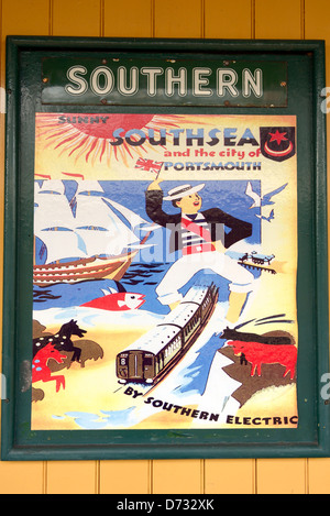 A vintage Southern Railway advertising poster at the restored Stock ...