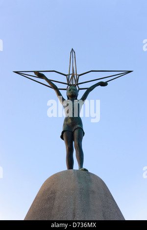 Hiroshima Japan Peace Park Children's Monument. The statue on top of ...