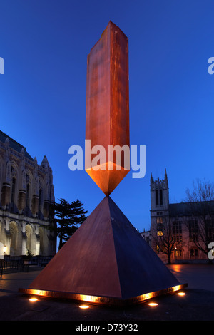 Red Square Suzzallo Library and Broken Obelisk sculpture on the ...