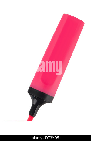 Pink highlighter isolated on white background Stock Photo - Alamy