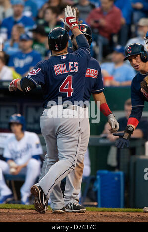 Cleveland Indians' Michael Brantley celebrates as he rounds the bases ...