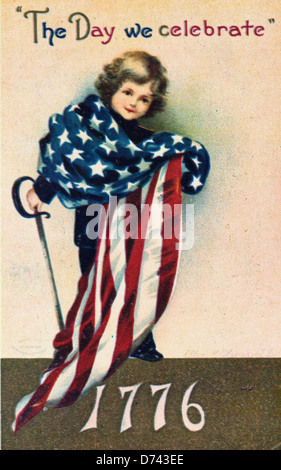 The Day We Celebrate 1776 - Vintage Independence Day postcard Stock ...