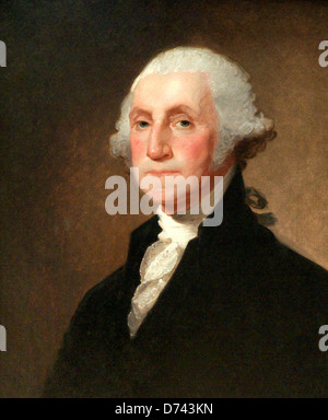 George Washington portrait by Gilbert Stuart, c. 1795, painting Stock ...