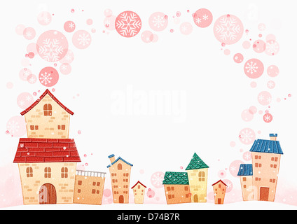 illustration memo template featuring town Stock Photo - Alamy
