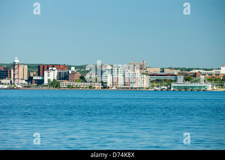 DOWNTOWN ERIE SKYLINE FROM PRESQUE ISLE STATE PARK ERIE PENNSYLVANIA ...