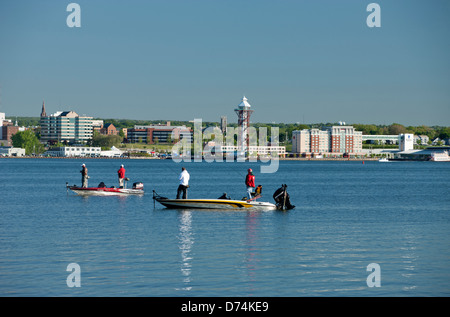DOWNTOWN ERIE SKYLINE FROM PRESQUE ISLE STATE PARK ERIE PENNSYLVANIA ...