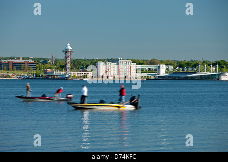 DOWNTOWN ERIE SKYLINE FROM PRESQUE ISLE STATE PARK ERIE PENNSYLVANIA ...