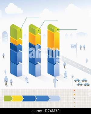graph template design featuring bar graph Stock Photo - Alamy
