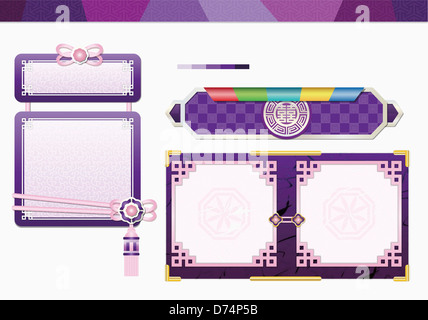 name tag template design of Korean traditional concept Stock Photo - Alamy